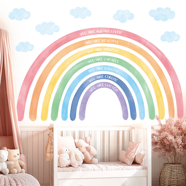 Extra Large Rainbow Wall Stickers – Positive Affirmation Quotes Wall D ...